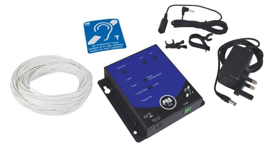 PDA103L Small Room Hearing Loop System 50m2 (tie/desk mic version)
